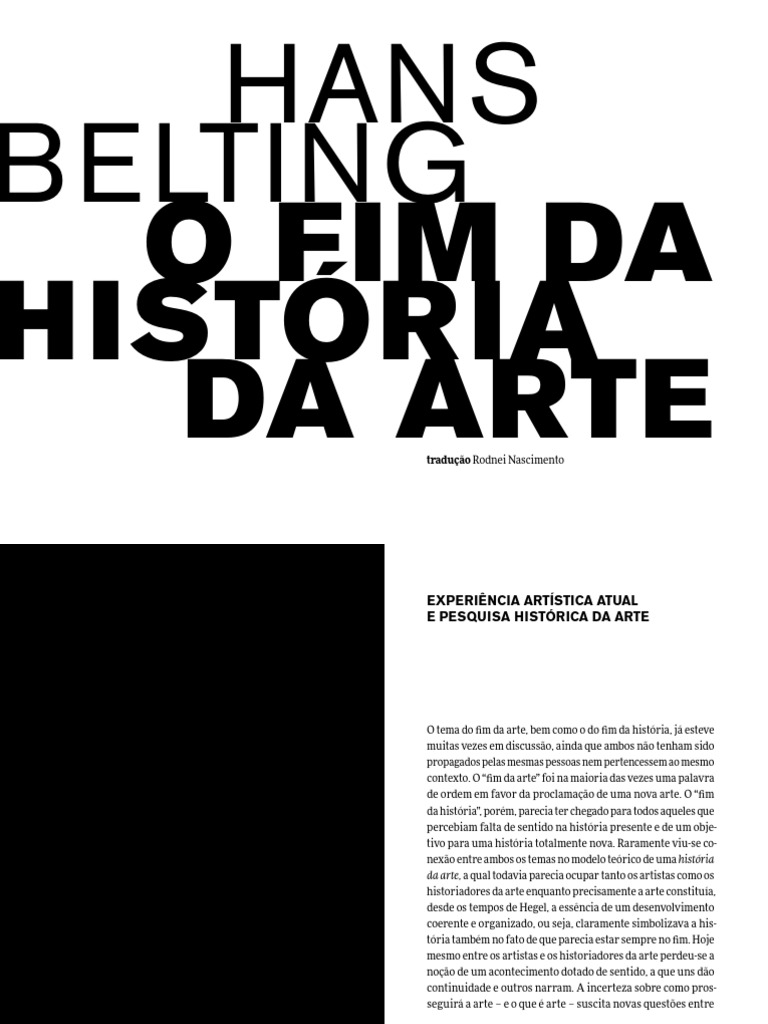 BELTING, Hans. O Fim Da História Da Arte | PDF | Science | Avant Garde