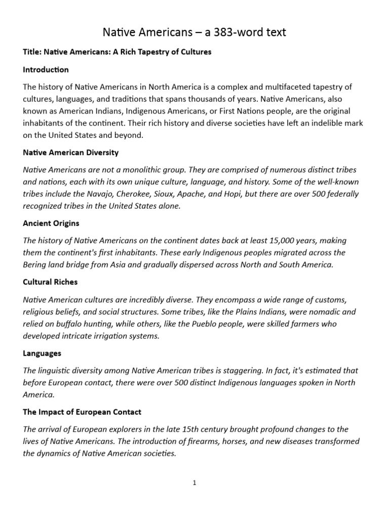 2 - Native Americans - Ss | PDF | Native Americans In The United States ...