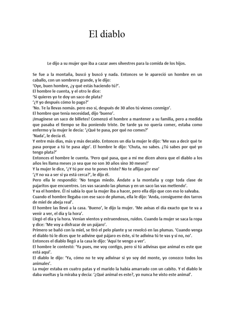 CUENTO El Diablo | PDF