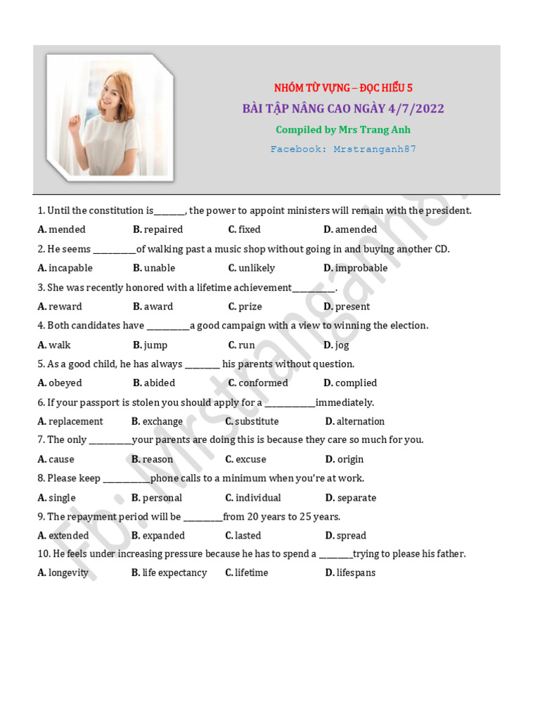 (DH6) Tu Vung Nang Cao Ngay 572022 136235 73202252347PM | PDF