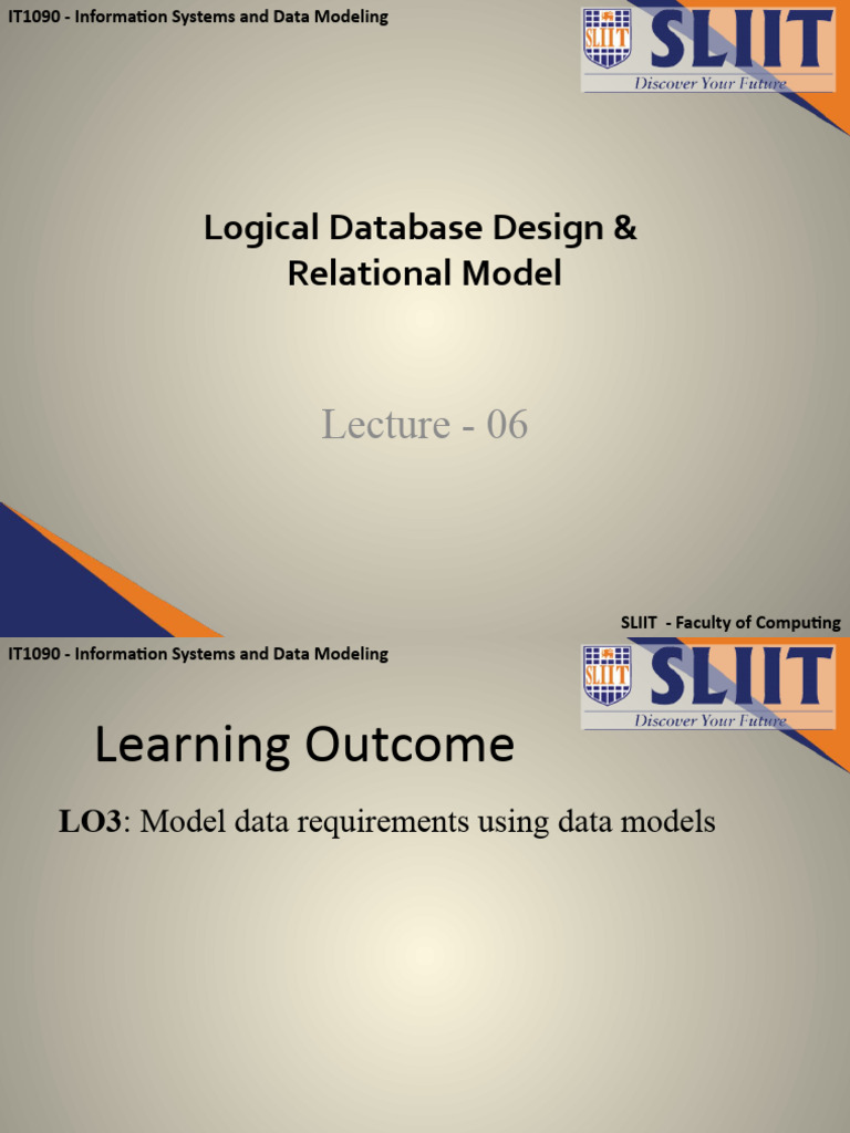 IT1090 - Lecture 06 | PDF | Relational Database | Relational Model
