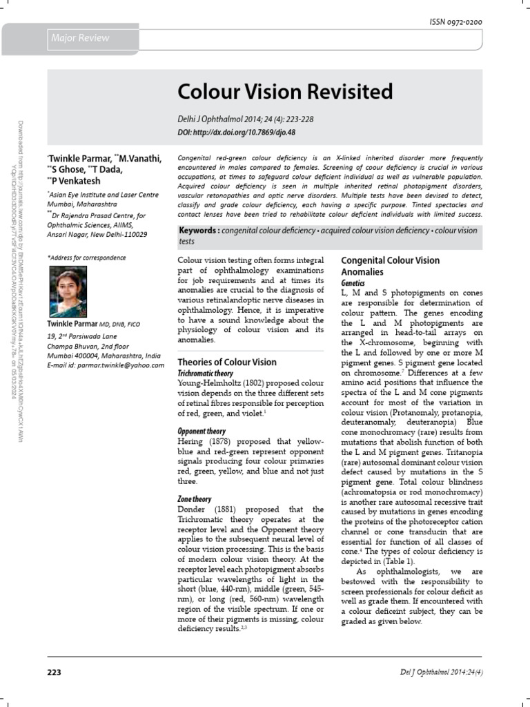 Ophthalmologists' Guide to Color Vision | PDF | Color | Visual System