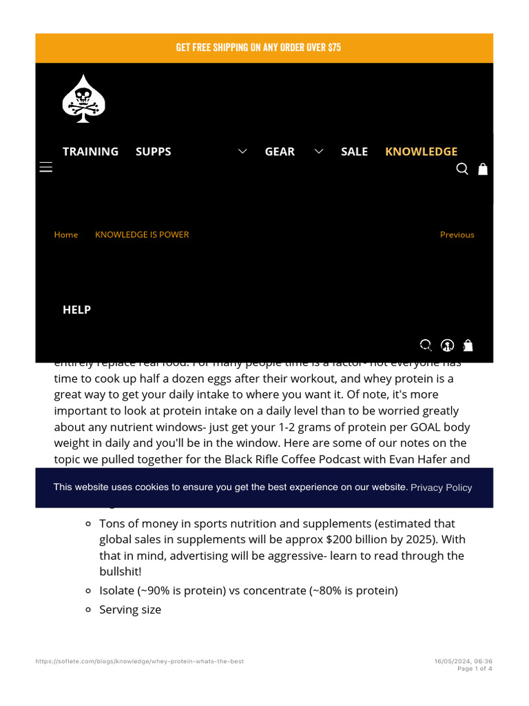 Whey Protein - What Is The Best? - SOFLETE | Download Free PDF | Determinants Of Health | Nutrition