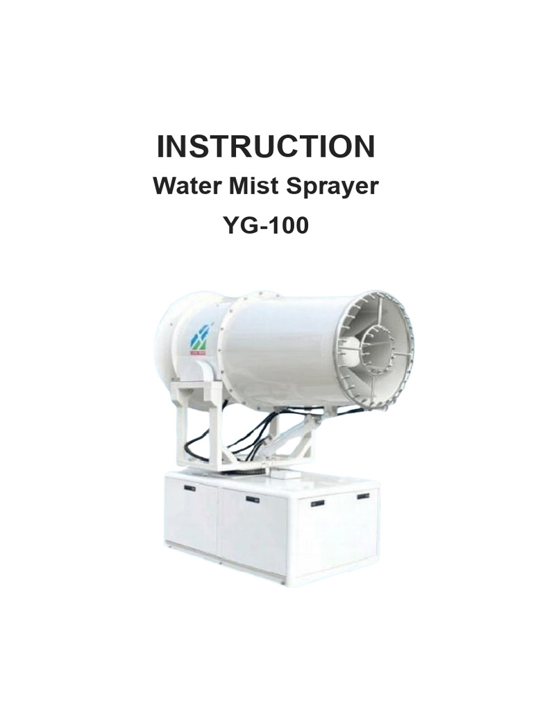 Manual of Fully Automatic Fog Gun Machine | PDF | Pump | Valve