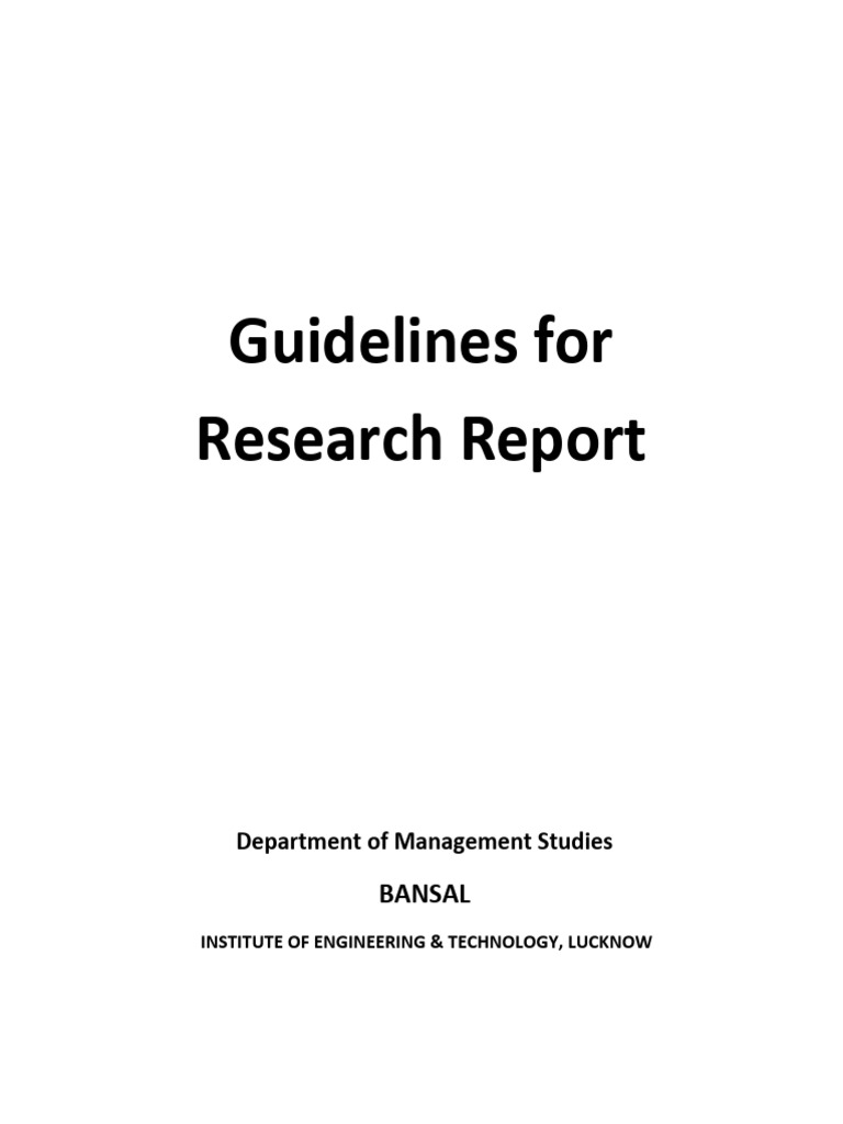 guidelines-for-research-report | PDF | Science | Methodology