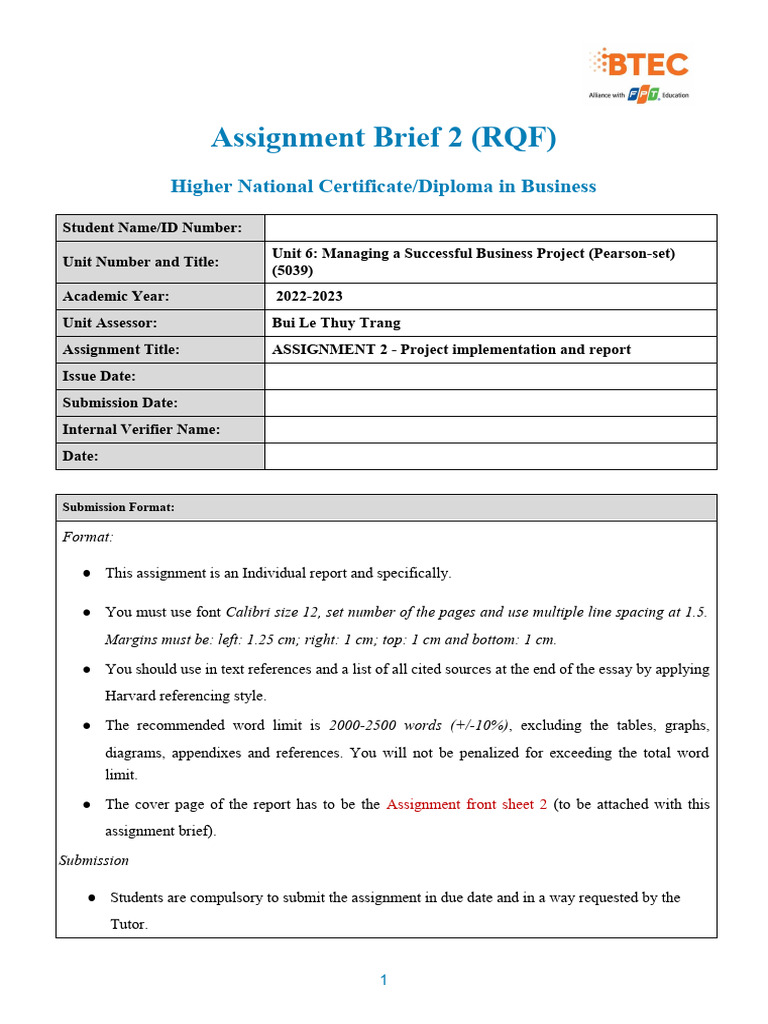 Unit-6 5039 BRIEF-Assignment-2 Guideline | PDF