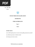 S5 Mathematics Exam Questions 2023-24 | PDF | Mathematical Physics ...