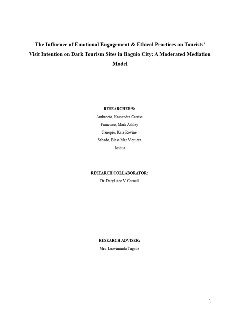 Group 3 - Dark Tourism | PDF | Tourism | Survey Methodology