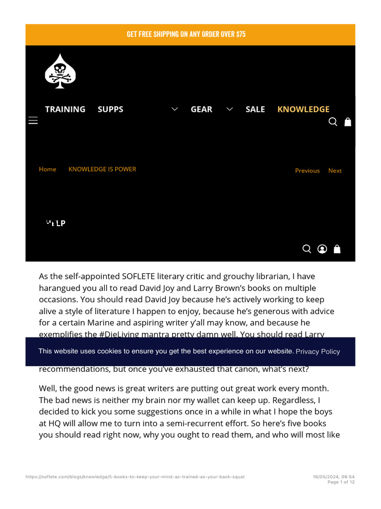 5 Books To Keep Your Mind As Trained As Your Body - SOFLETE | PDF | Military