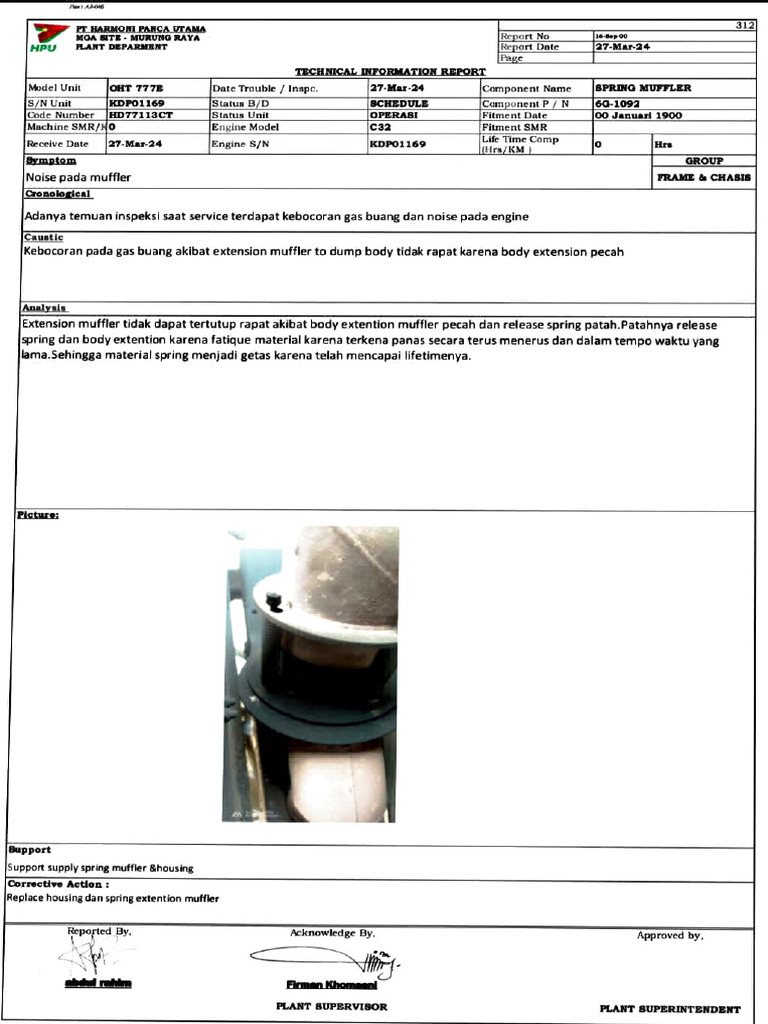 Technical Report for Plant Maintenance | PDF