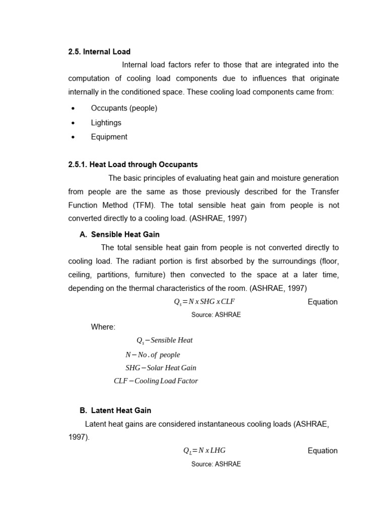 Internal Load Calculations | PDF | Lighting | Transport Phenomena