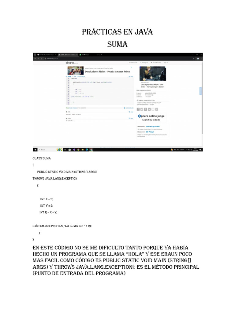 PRACTICAS EN JAVA Leilani | PDF | Java (lenguaje de programación) | Tipo de datos