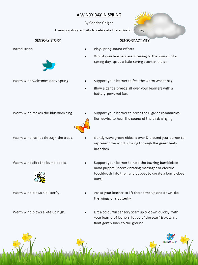 Sensory Activities for Windy Spring Day | PDF | Wound
