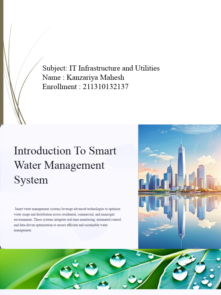 Smart Water Management System Overview | PDF | Automation | Internet Of ...
