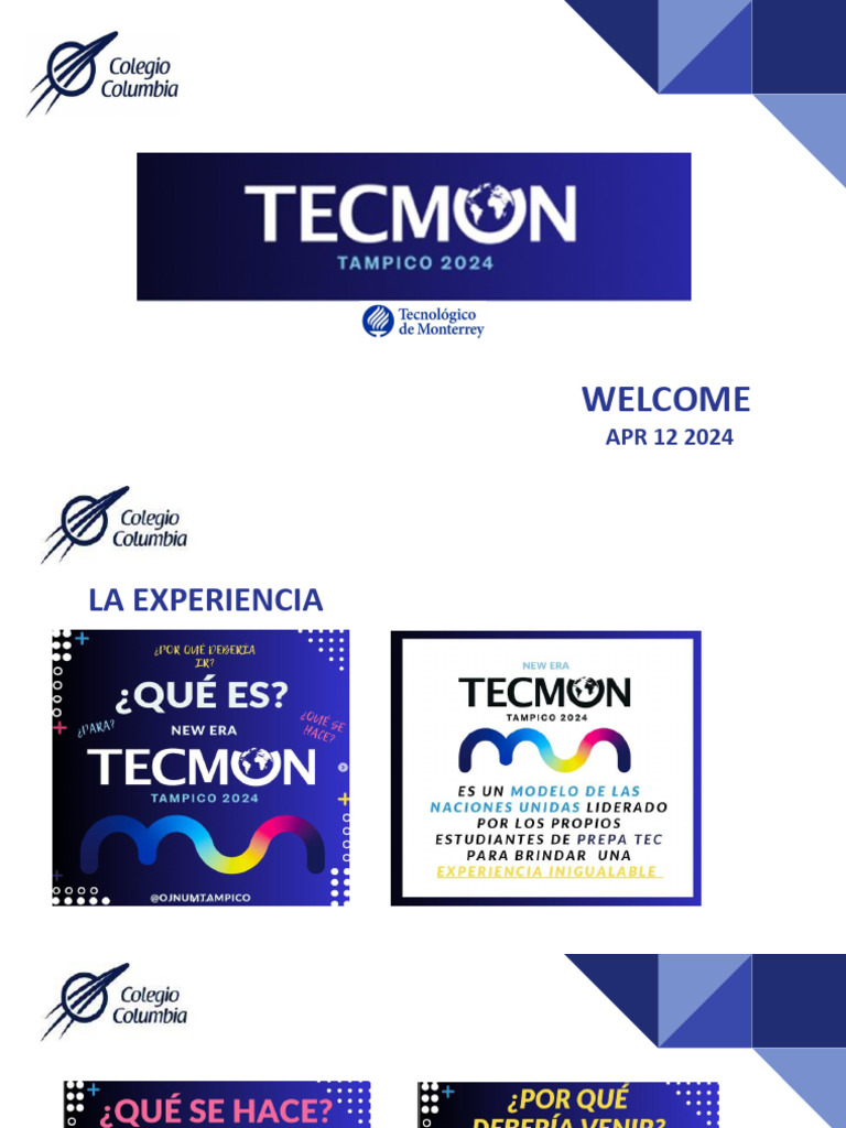 Presentación a Papás TECMUN 2024 | PDF