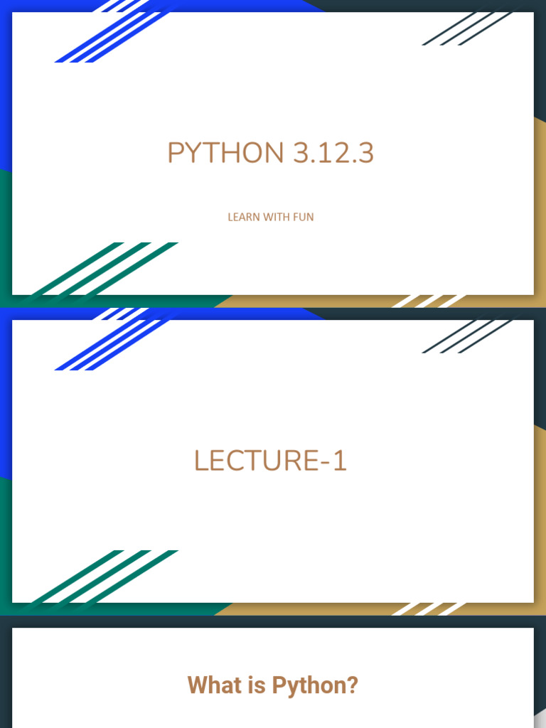 Py Lecture-1 | PDF | Python (Programming Language) | Computer Programming Py Lecture-1 | PDF | Python (Programming Language) | Computer Programming