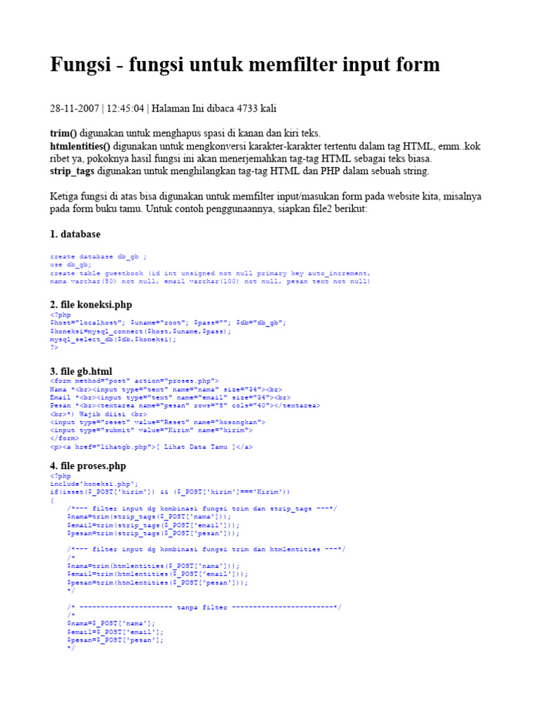 Fungsi-Fungsi PHP | PDF