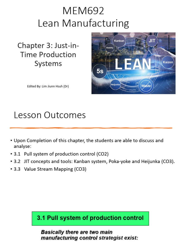 Chapter 3 Just-inTime Production Systems | PDF | Lean Manufacturing | Inventory