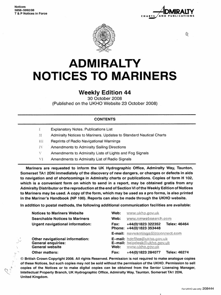 Weekly Notice To Mariners | PDF