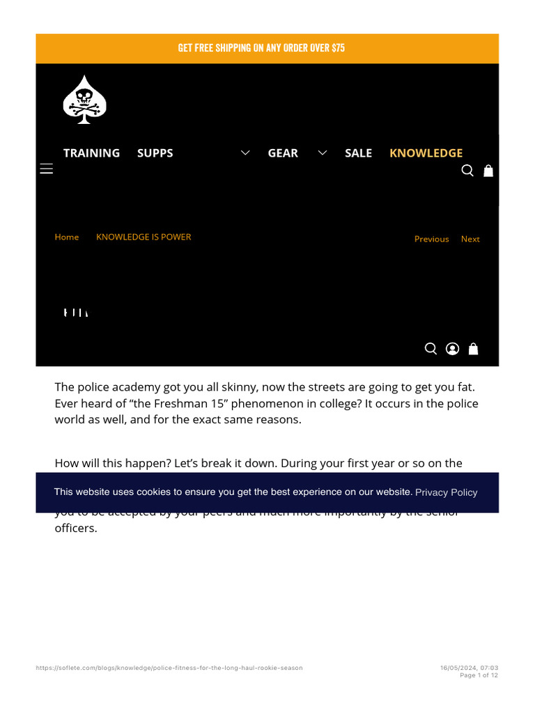 Law Enforcement Fitness For The Long Haul - Rookie Season - SOFLETE | PDF