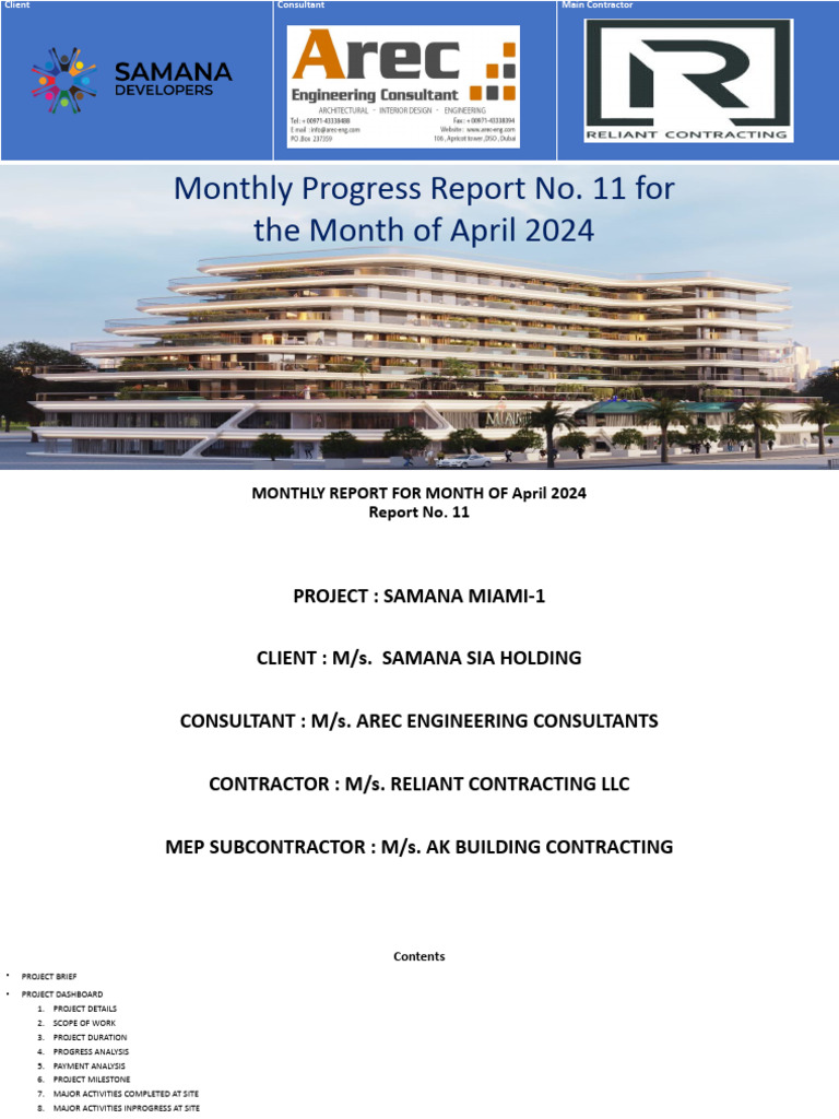 Samana Miami-1 Progress Report April 2024 | PDF