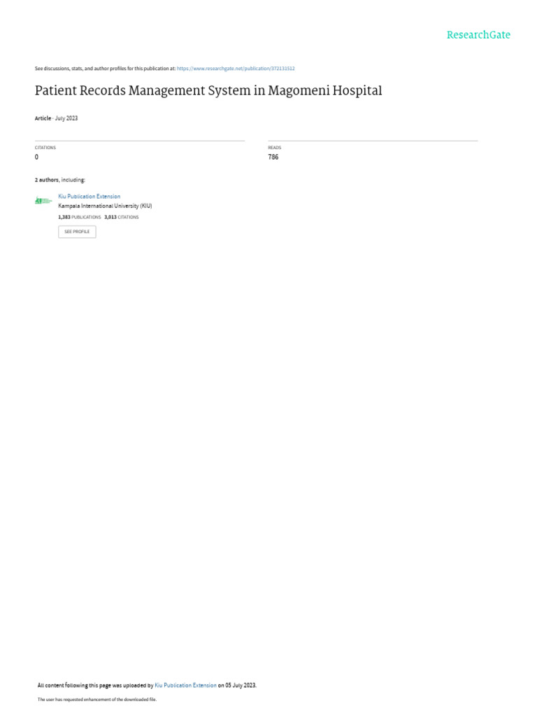 Patient Records Management Systemin Magomeni Hospital | PDF | Microsoft ...