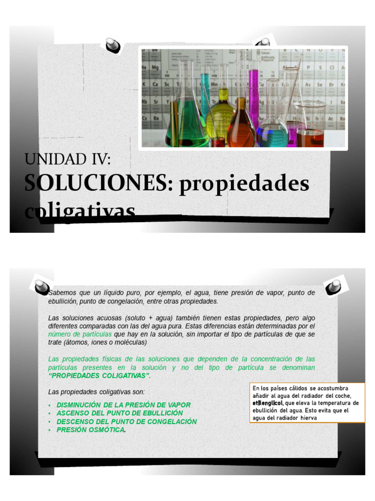 Apunte de Teoria Soluciones 2daparte 2x1 | PDF | Ósmosis | Fenómenos científicos