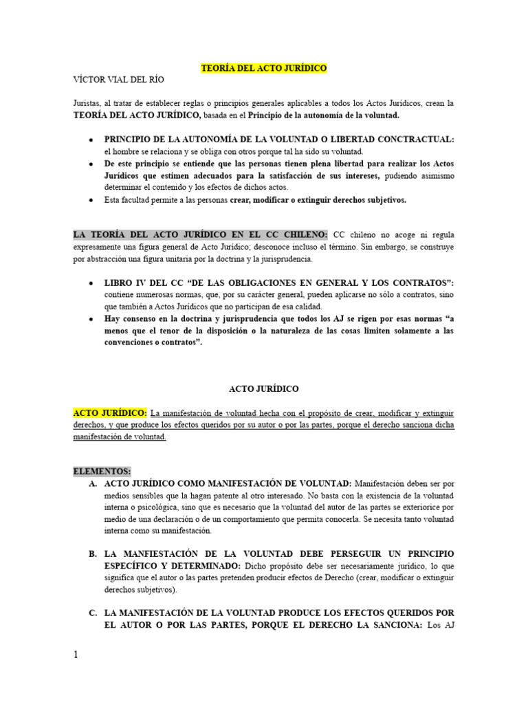 Teoría Del Acto Jurídico | PDF | Ley común | Derecho privado