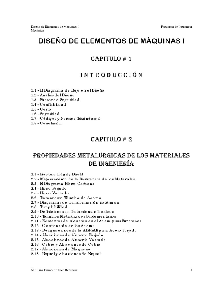PDF Diseo de Elementos de Maquinas I - Compress | PDF
