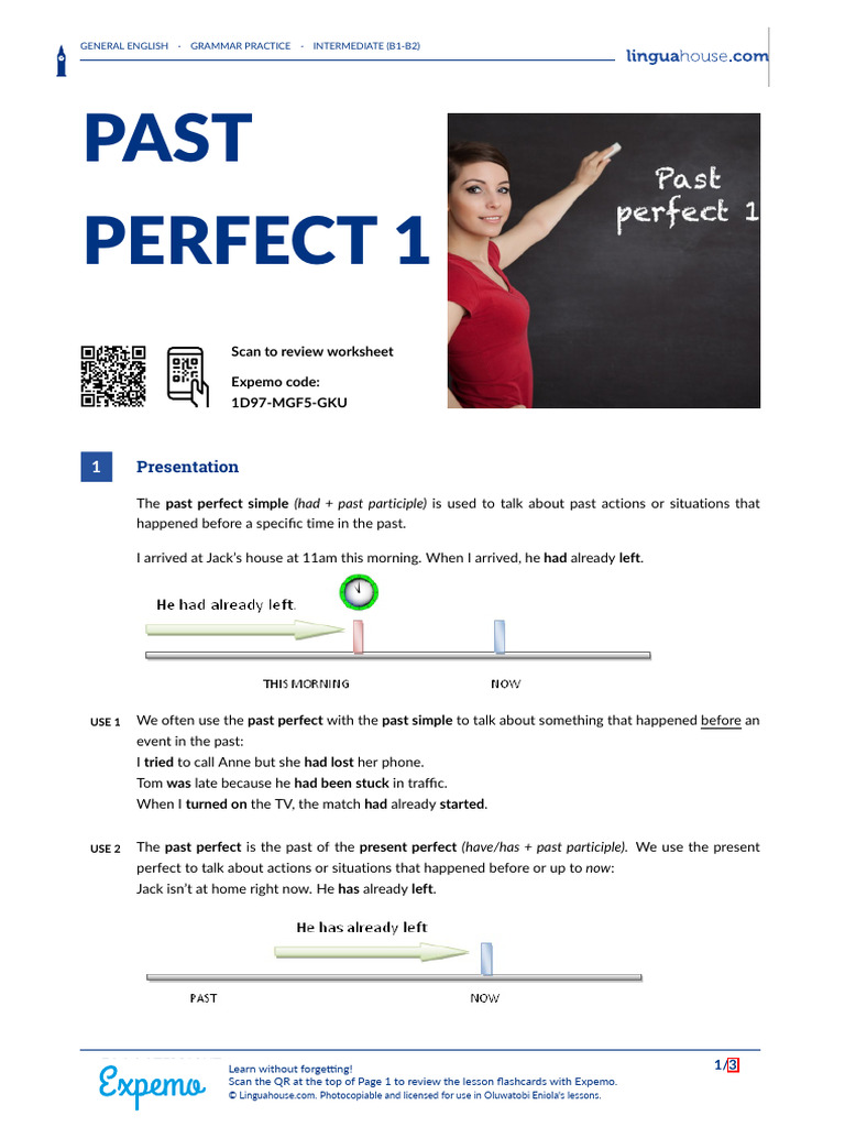 Past Perfect Grammar Practice B1-B2 | PDF | Language Mechanics | Grammar