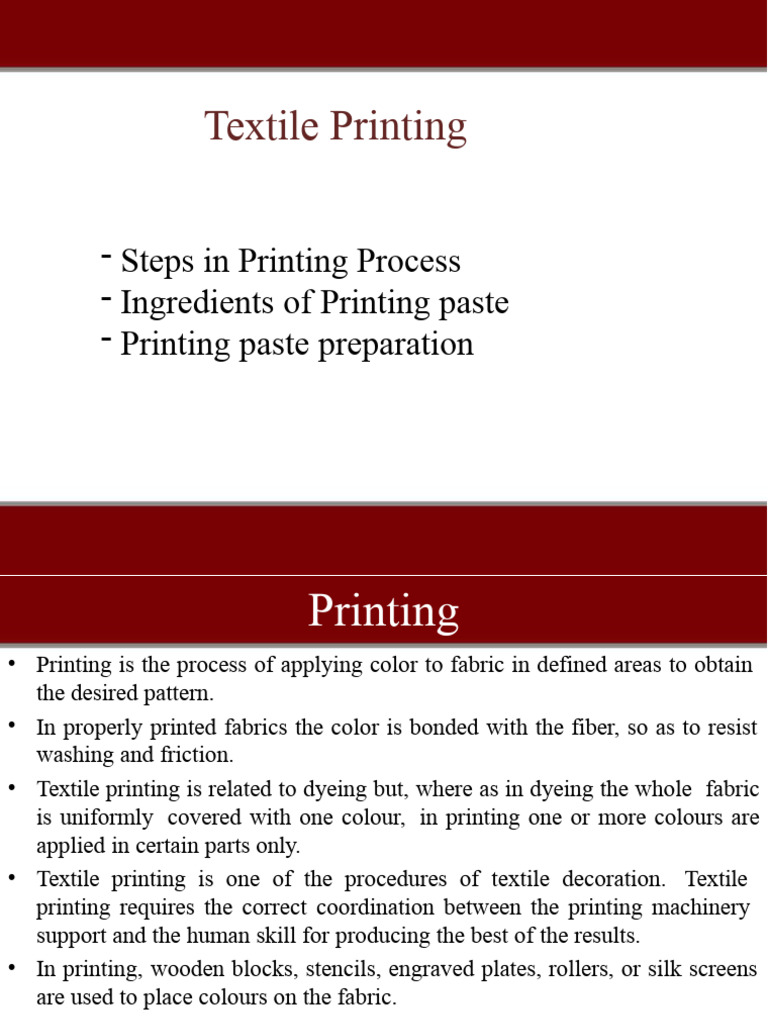 Textile Printing-Print Paste Components | PDF | Dye | Textiles