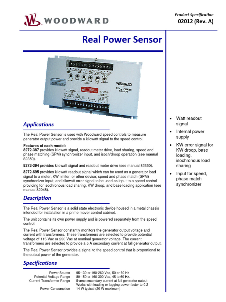 Real Power Sensor | PDF | Alternating Current | Electric Generator