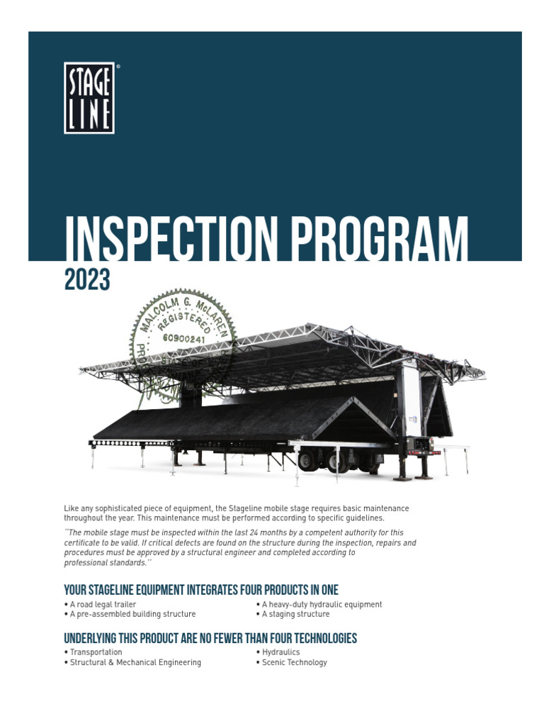 Stageline Mobile Stage Inspection Guide | PDF | Engineering