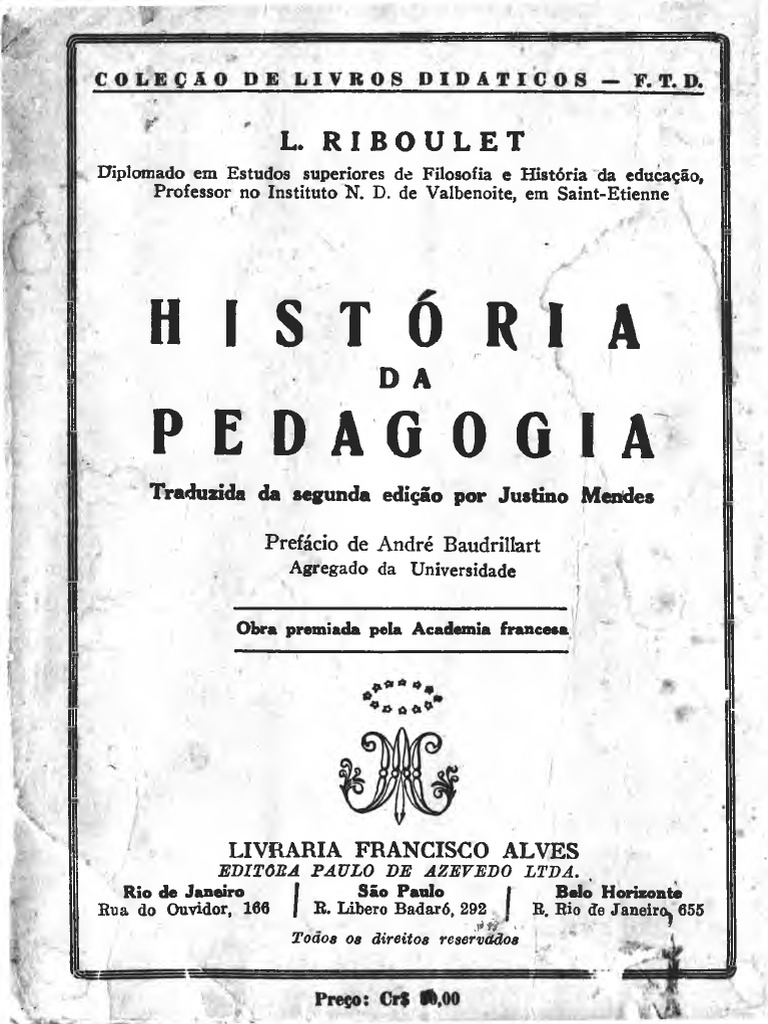 Louis Riboulet - História Da Pedagogia | Download grátis PDF ...