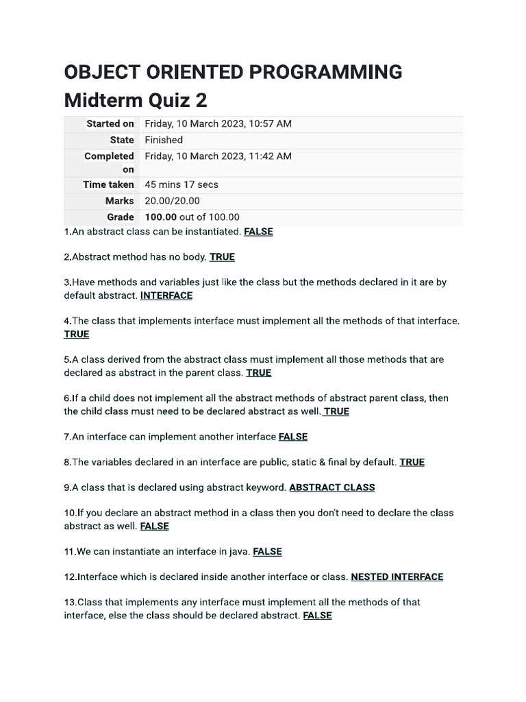 Oop MQ2 Lec | PDF Oop MQ2 Lec | PDF