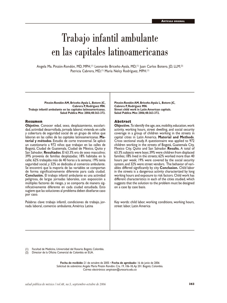 es | PDF | America latina | Trabajo infantil