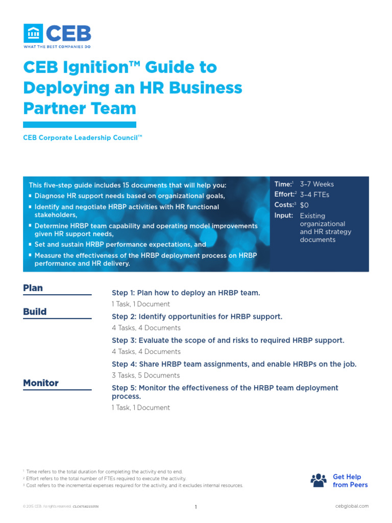 CEB Ignition Guide To Deploying An HR Business Partner Team | PDF ...