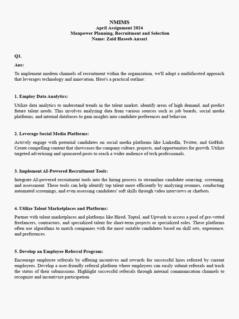 Manpower Planning, Recruitment and Selection | PDF | Recruitment | Performance Appraisal