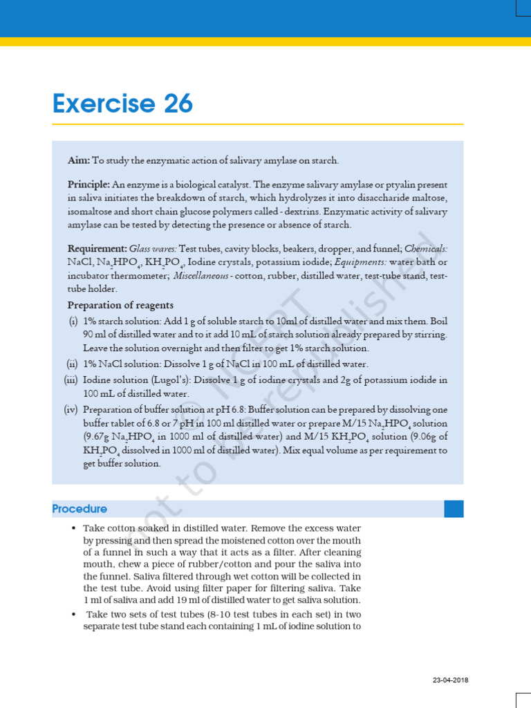 Exercise 26 | Download Free PDF | Starch | Chemical Substances