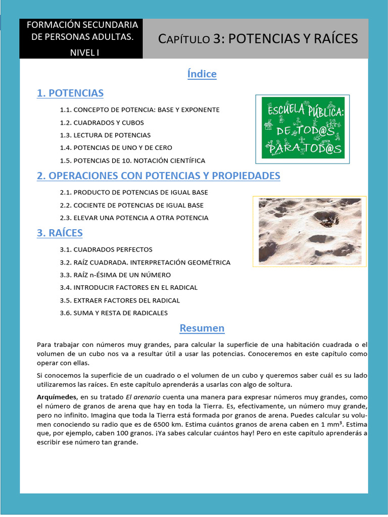 03 Potencias | PDF | Exponenciación | Raíz cuadrada