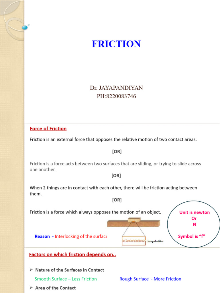Friction | PDF | Friction | Force