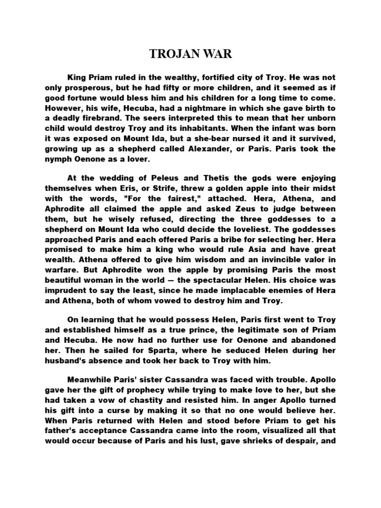 Trojan War | PDF | Paris (Mythology) | Trojan War
