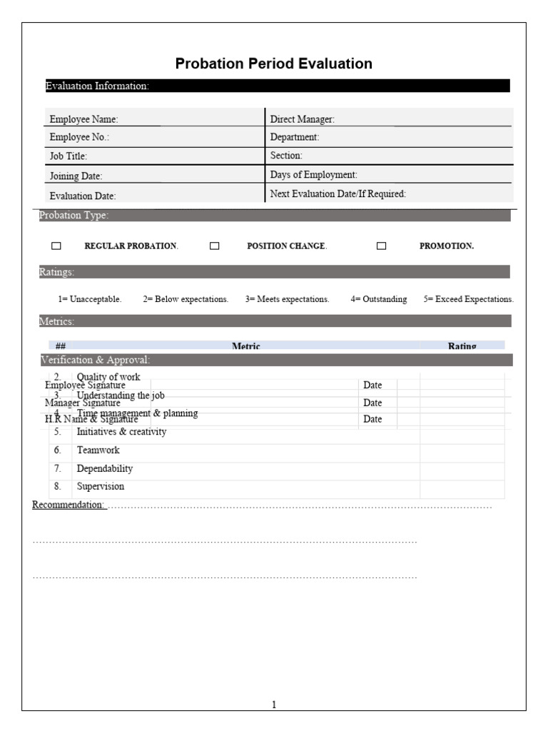 Probation Evaluation | PDF | Employment | Cognition