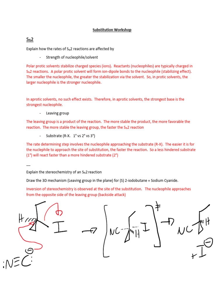 SN2 & SN1 Reaction Mechanisms | PDF | Chemical Kinetics | Organic Reactions