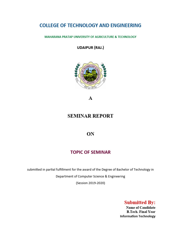 Guide Line For Btech Seminar CS IT | PDF