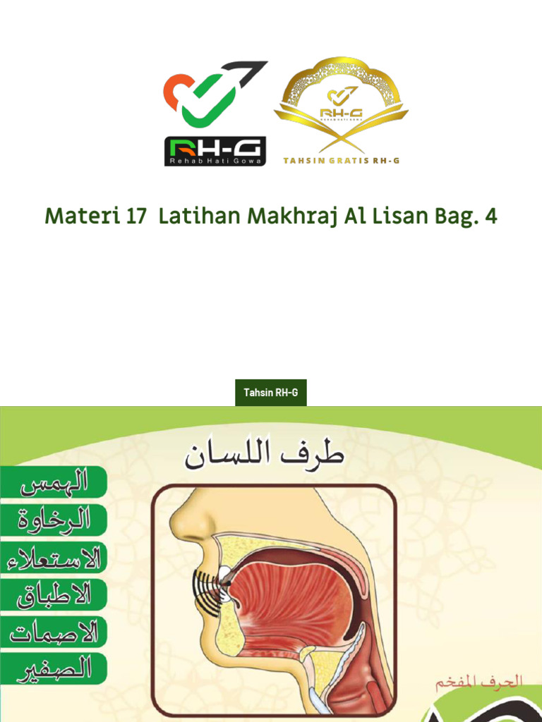 Materi 17 Latihan Makhraj Dan Sifat Huruf Al Lisan Bag 4 | PDF | Agama ...