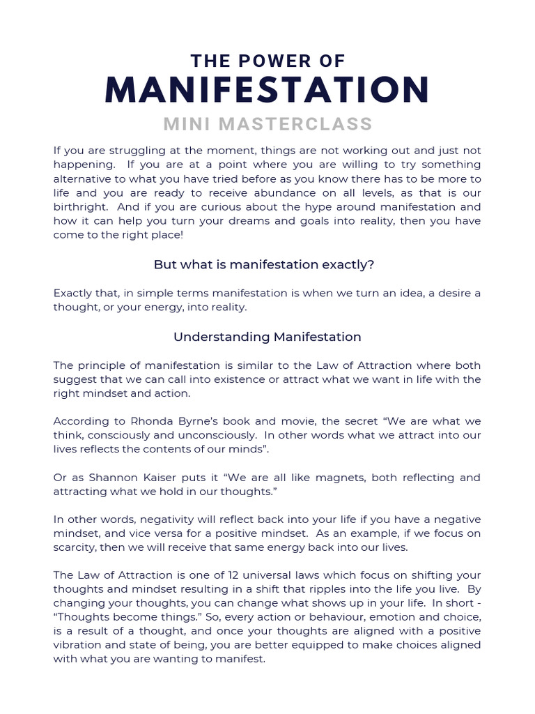 The Power of Manifestation-PDFdrive | PDF | Law Of Attraction (New ...