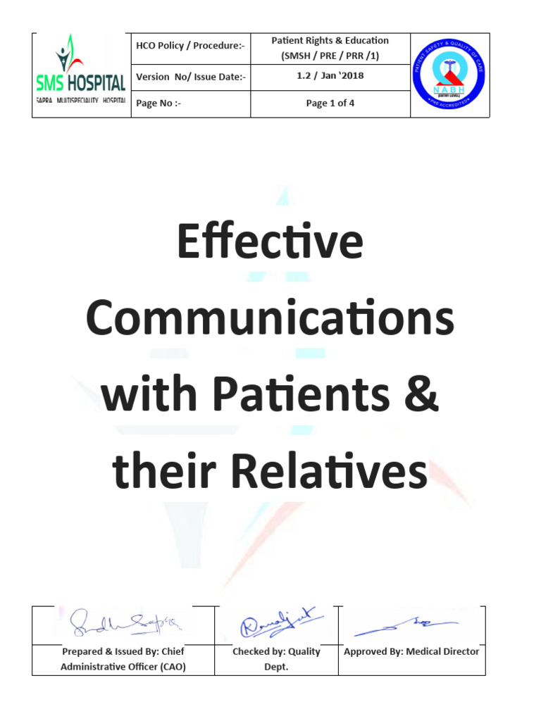 08 Effective Communications With Patients and Their Relatives | PDF ...