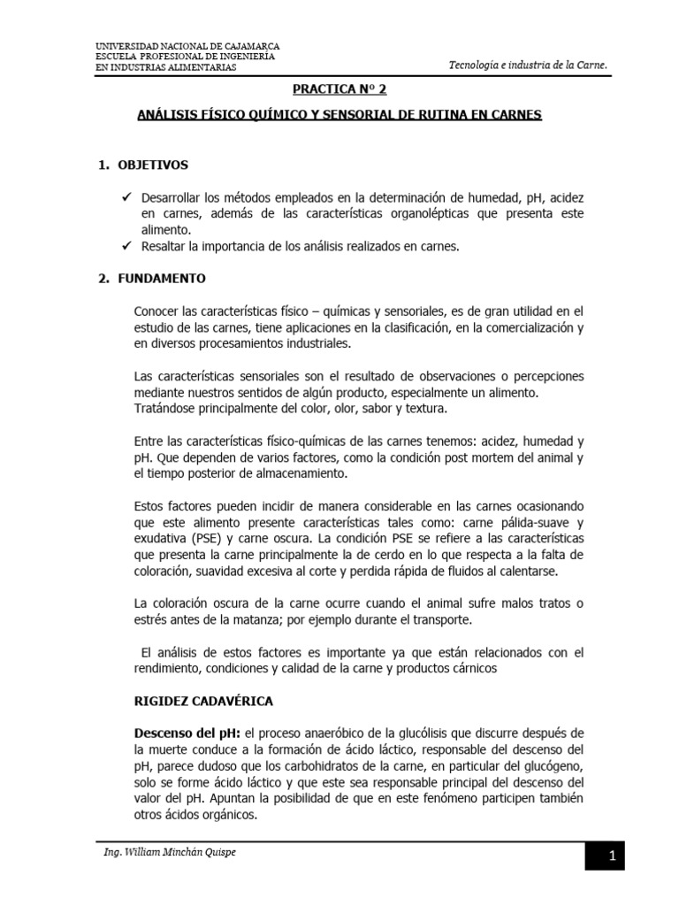 Tarea - Determinación Del PH y Acidez de La Carne | PDF | Carne | Ph