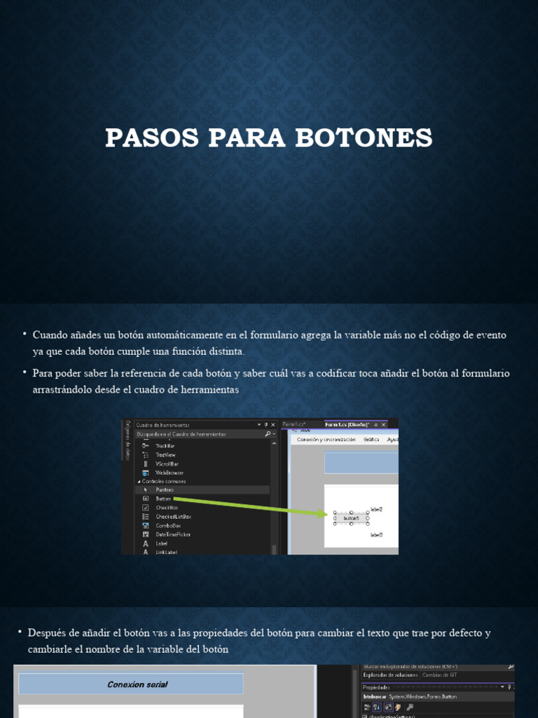 Pasos para Codificar Botones en Visual Studio | PDF | Programación de computadoras | Software